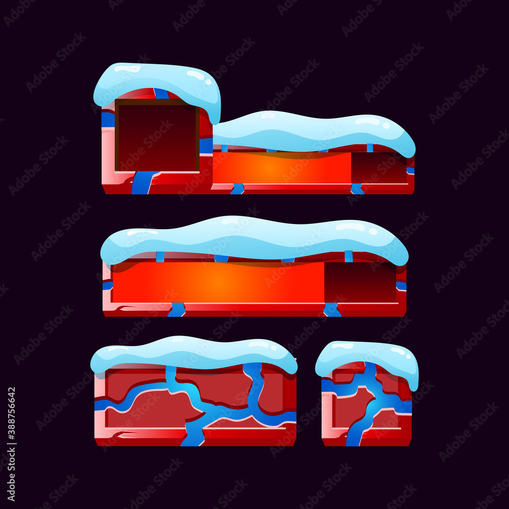 Set of gui Christmas indicator bar border frame for game ui asset ...