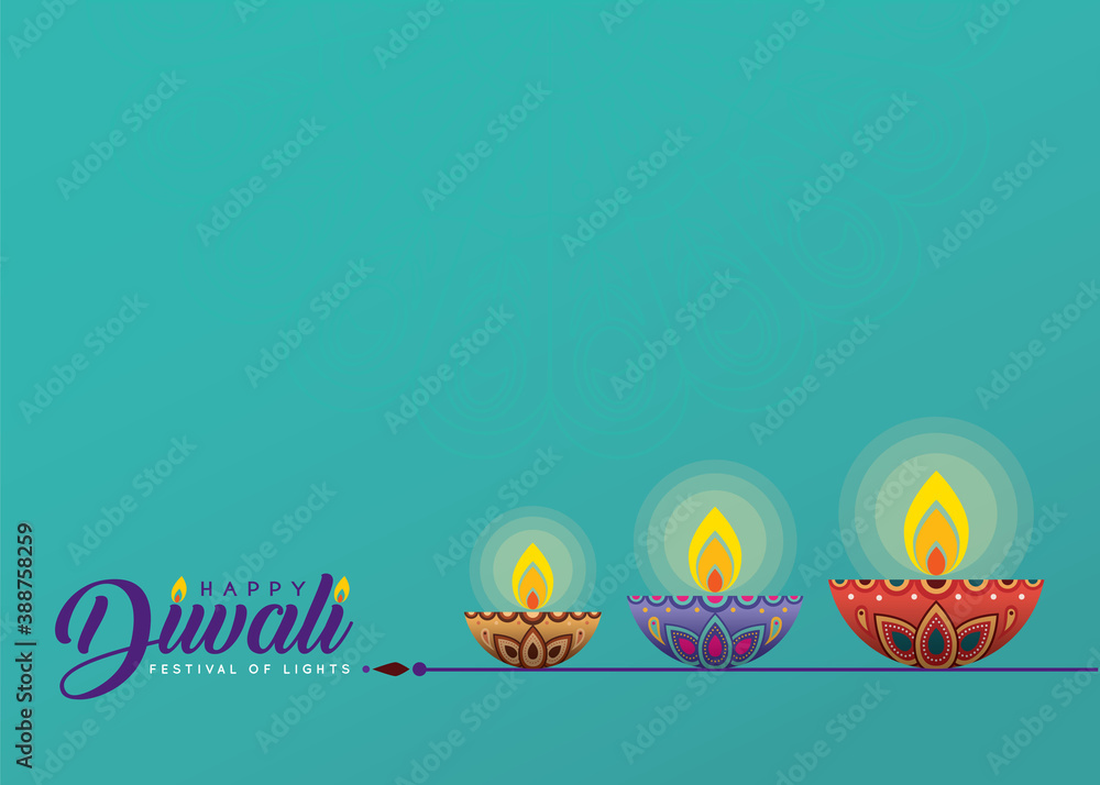 Deepavali or Diwali template or copy space. Beautiful burning diwali ...