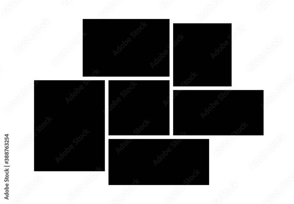 Templates collage 6 frame photos.Template of moodboard. Vector ...