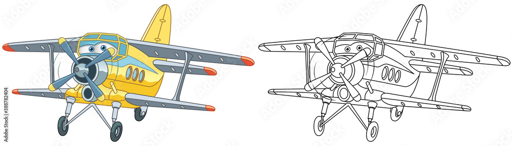 Biplane Coloring Page
