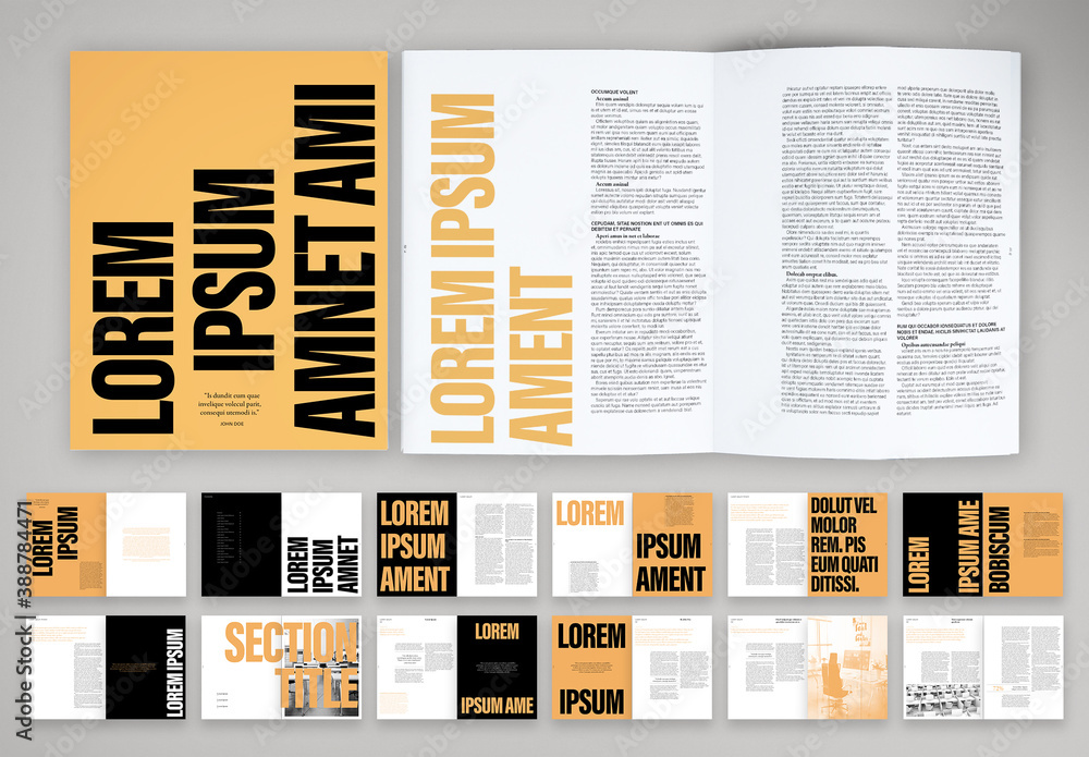 Business Communication Layout with Orange Accents Stock Template ...