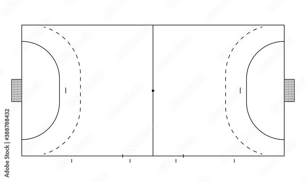 Vektor Handball Spielfeld Übersichtsplan Stock Vector | Adobe Stock