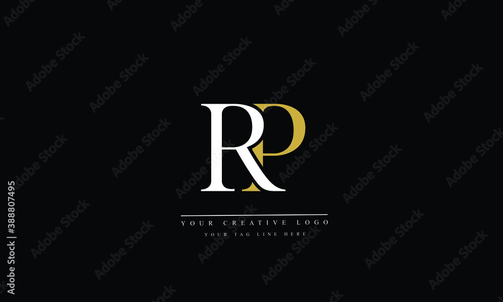 RP, PR, R, P Letter Logo Design with Creative Modern Trendy Typography ...