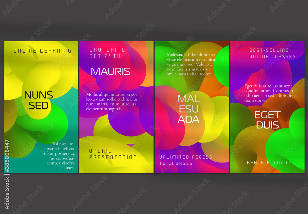 Social Media Post Layout with Futuristic Wavy Gradient Shape Stock ...