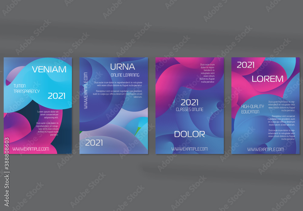 Flyer Layout with Futuristic Wavy Gradient Cloud Shape Stock Template ...
