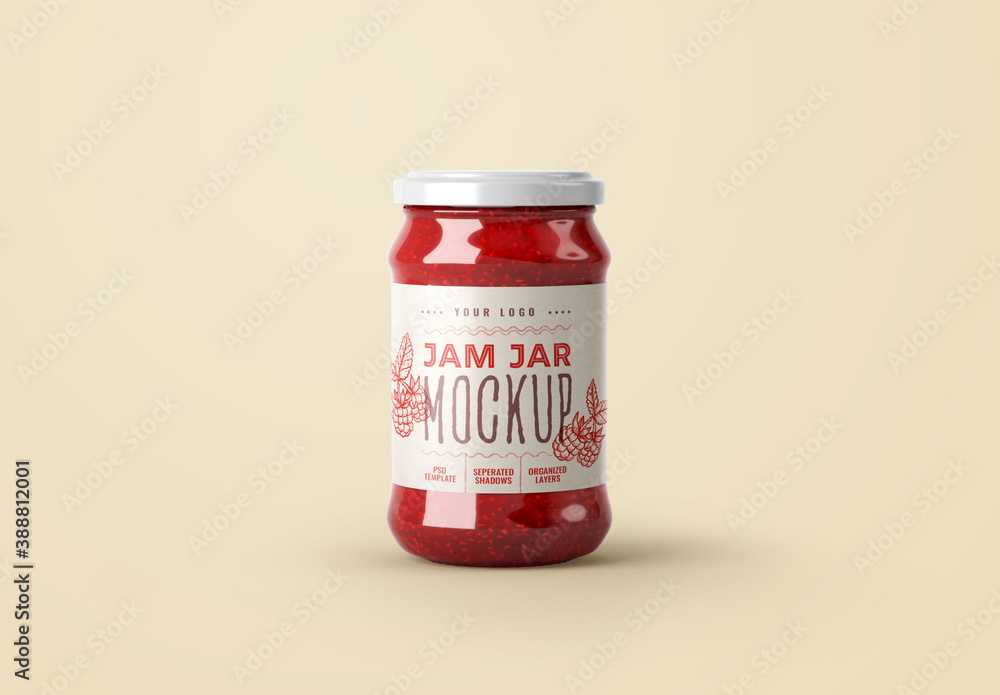 Jam Jar Mockup Stock Template | Adobe Stock
