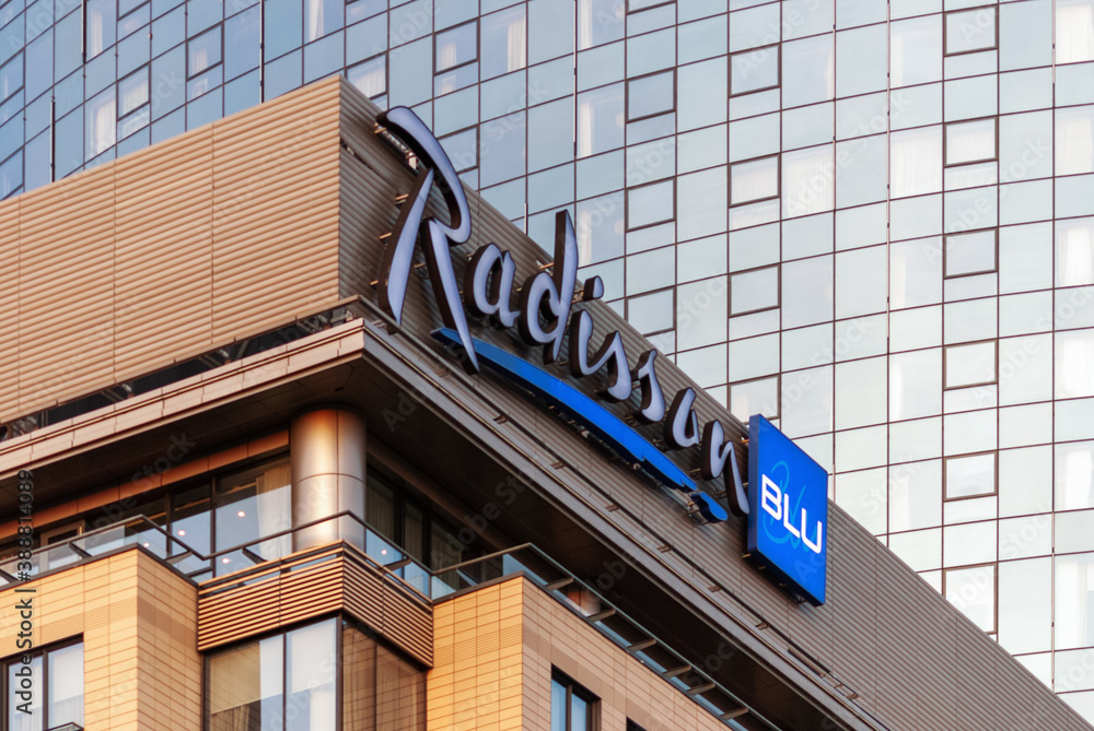 Radisson blu hotel logo on modern hotel facade Stock Photo | Adobe Stock