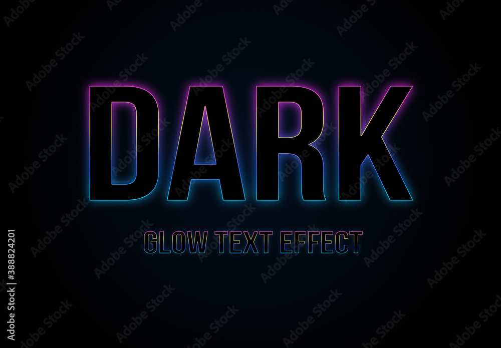 Dark Glowing Text Effect Stock Template | Adobe Stock