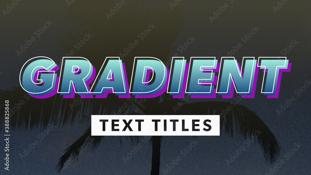 Outline Trace on Gradient Text Titles Stock Template | Adobe Stock