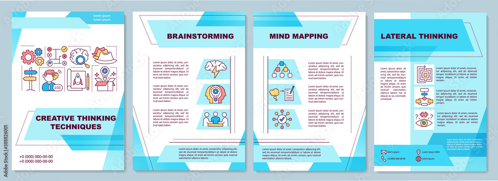 Creative thinking techniques brochure template. Brainstorming. Flyer ...
