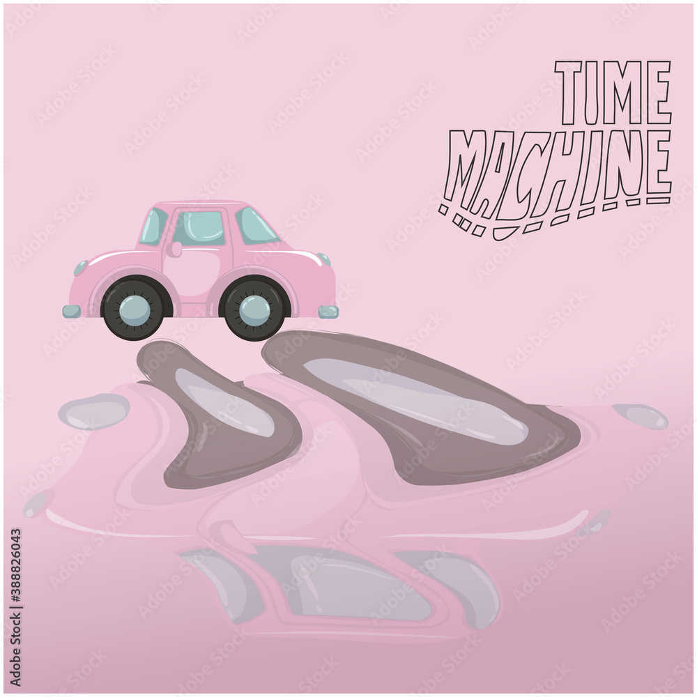 cartoon time machine, vector illustration Stock Vector | Adobe Stock