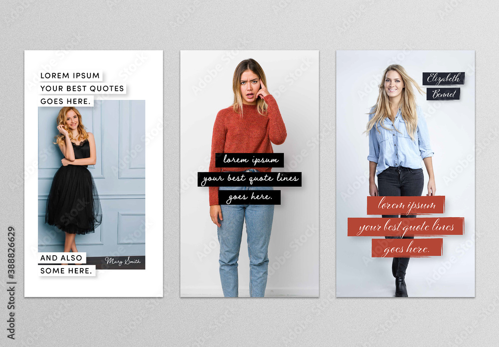 Quote Story Layouts for Social Media Stock Template | Adobe Stock