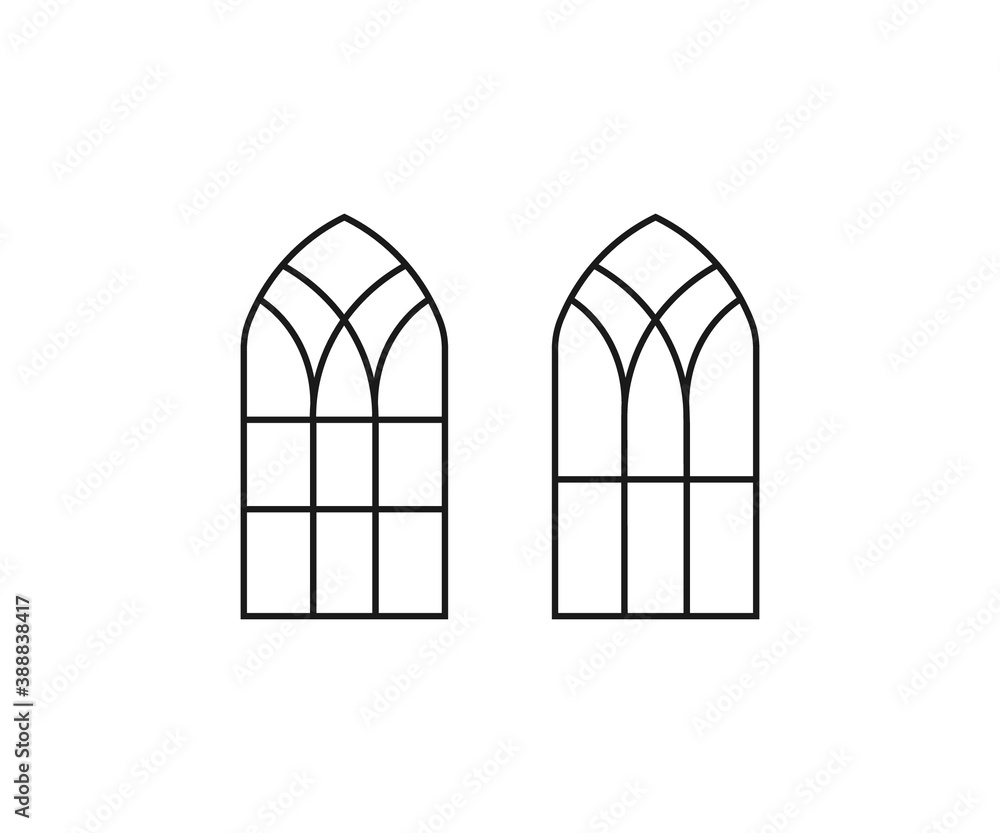 Church Window, Gothic windows, Church Window Symbol Icon Design. Gothic ...