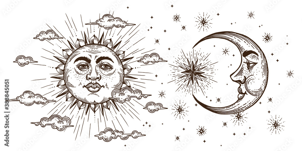 Sun And Moon Drawings