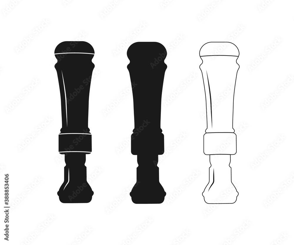 Duck Call, Duck Call Symbol Icon Design. Duck Call icon set. Black ...