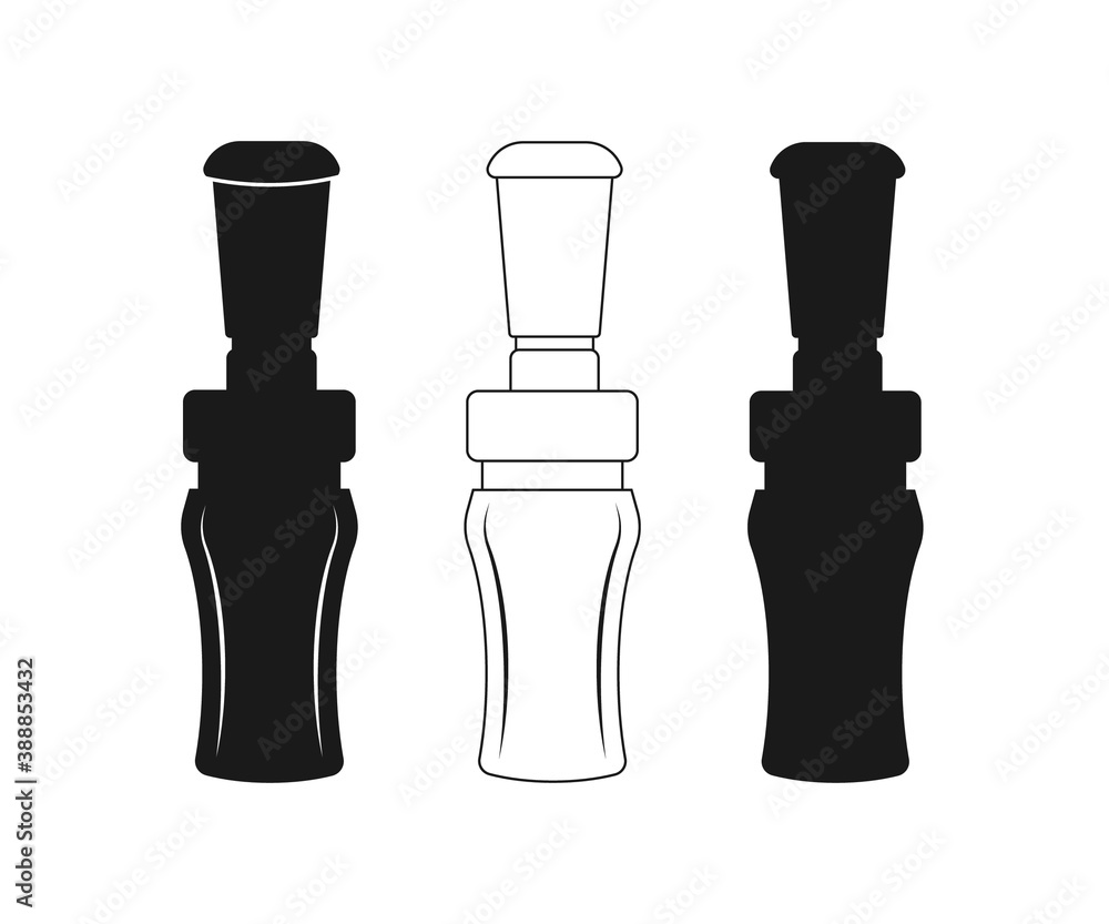 Duck Call, Duck Call Symbol Icon Design. Duck Call icon set. Black ...