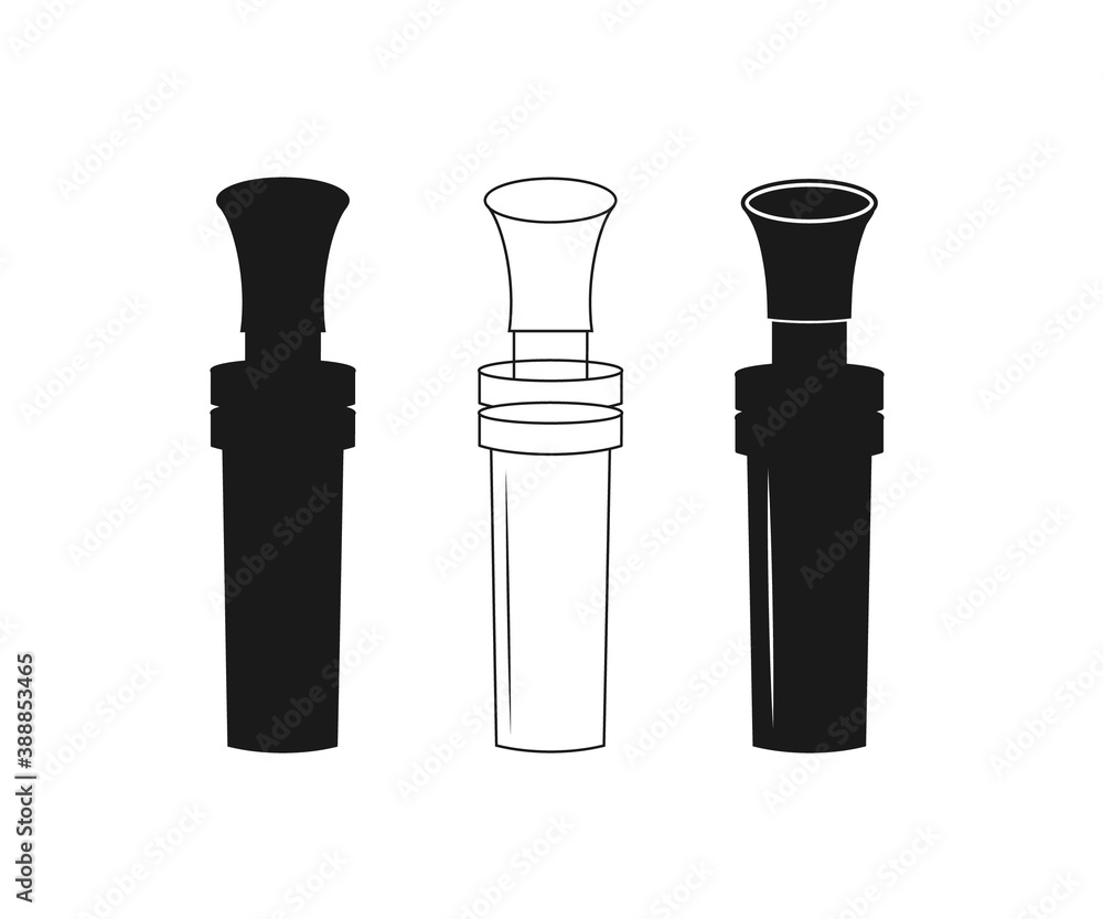 Duck Call, Duck Call Symbol Icon Design. Duck Call icon set. Black ...