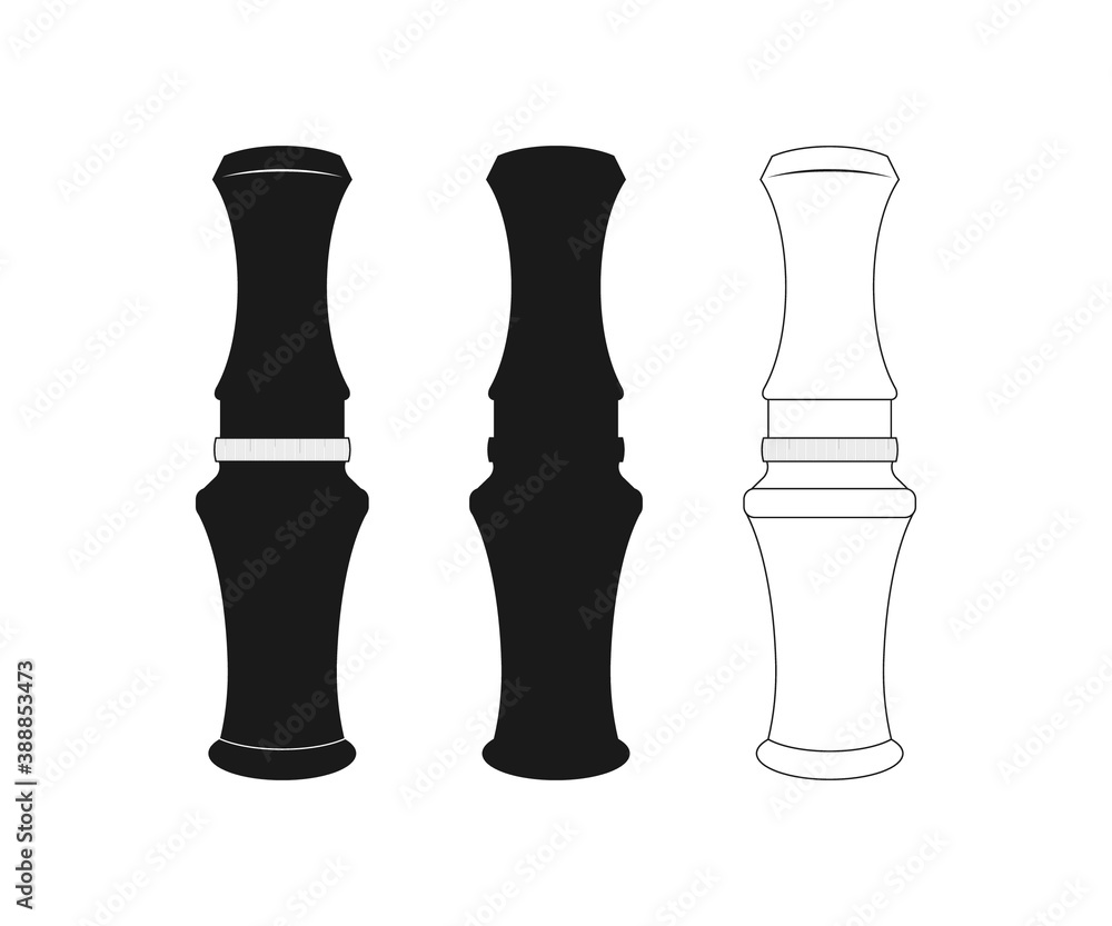 Duck Call, Duck Call Symbol Icon Design. Duck Call icon set. Black ...