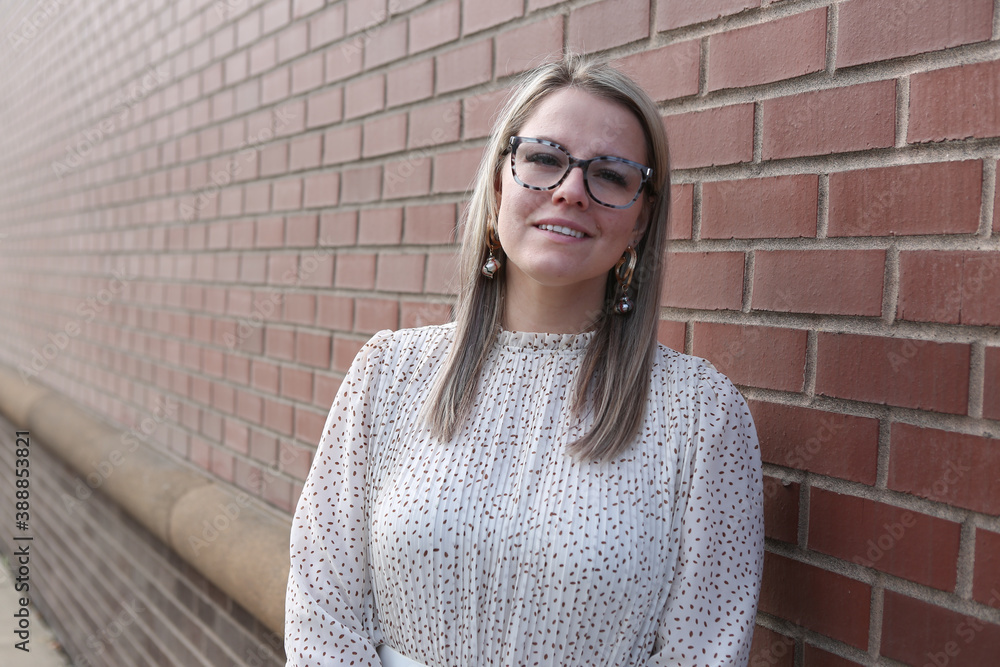 Beautiful, Young 30 Years Old Girl with Blonde Hair, in Glasses ...