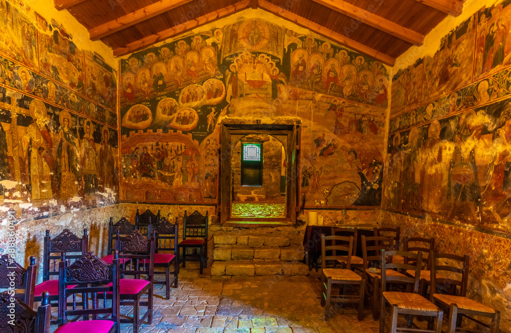 The tiny church of Panagia Plataniotissa (All Holy Virgin of the Plane ...