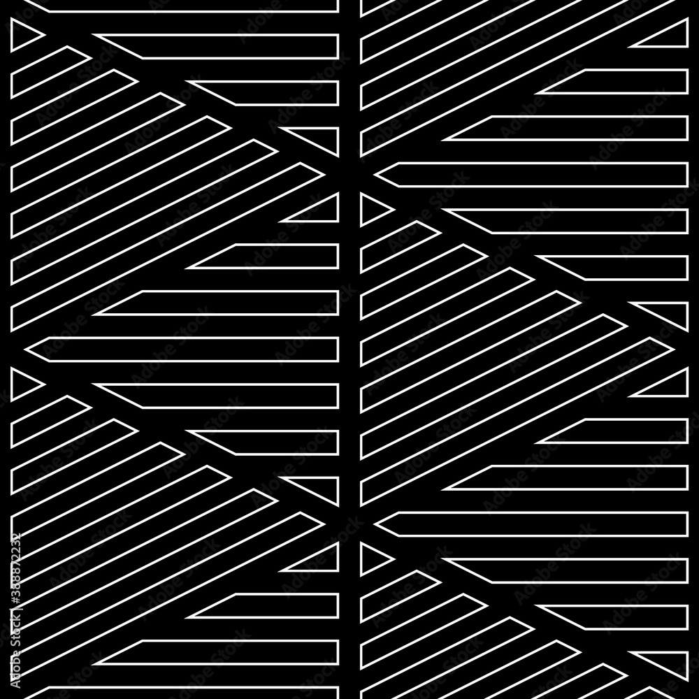 White diagonal and horizontal lines contours on black background ...