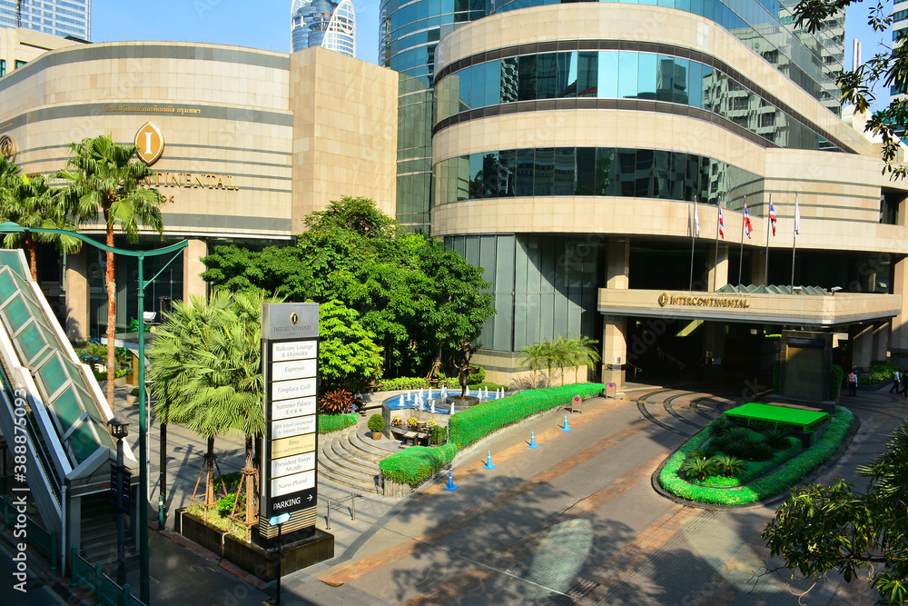 Intercontinental Bangkok hotel facade in Bangkok, Thailand Stock Photo ...