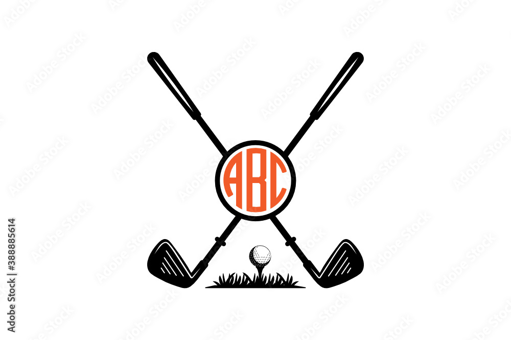 Golf Circle Monogram svg, Golf name frame and ball svg, Golf Logo, Golf ...