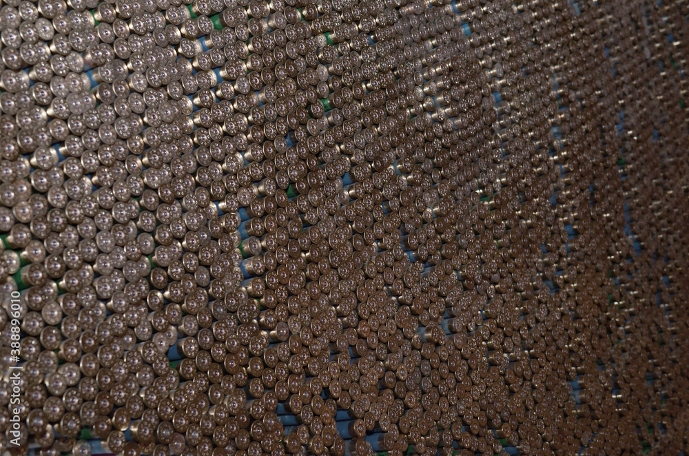 Pattern of 12 gauge cartridges for shotgun bullets. Shells for hunting ...