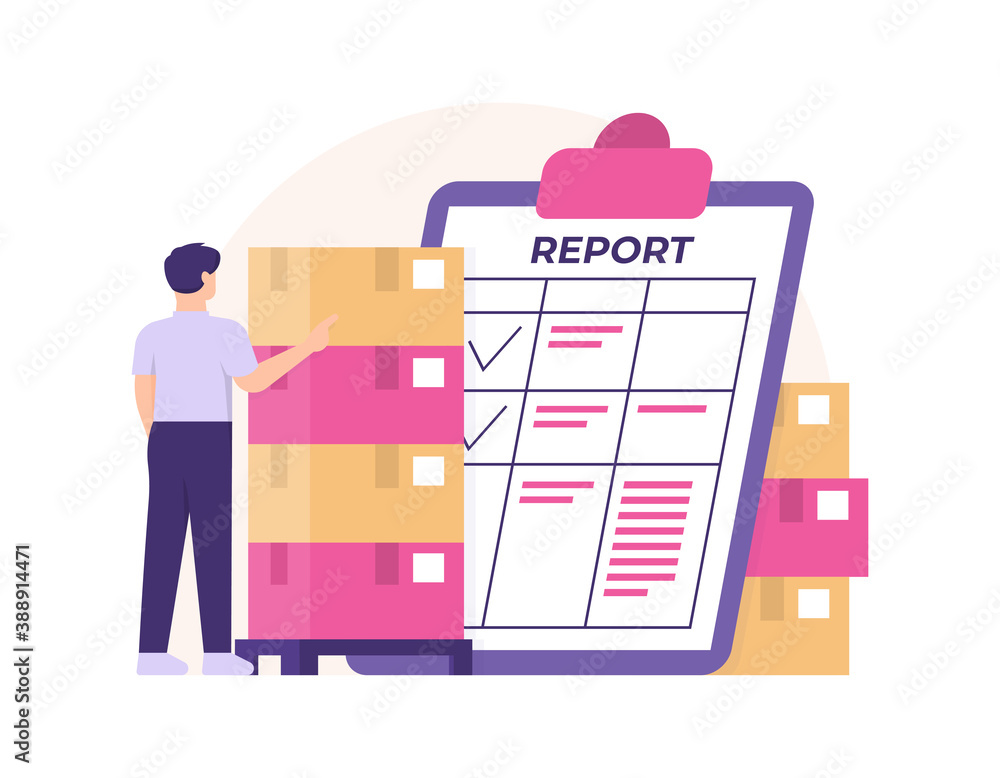 Counting Inventory Clipart