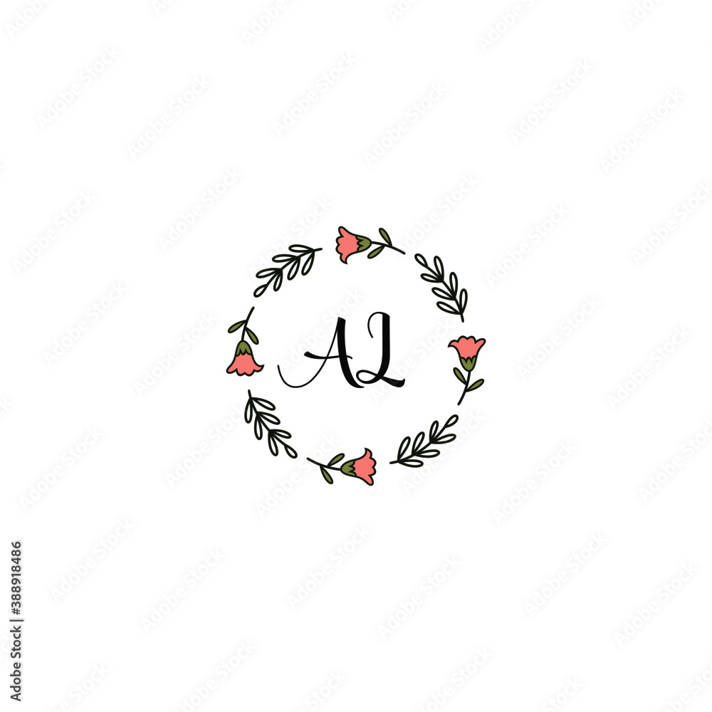 Initial AL Handwriting, Wedding Monogram Logo Design, Modern ...