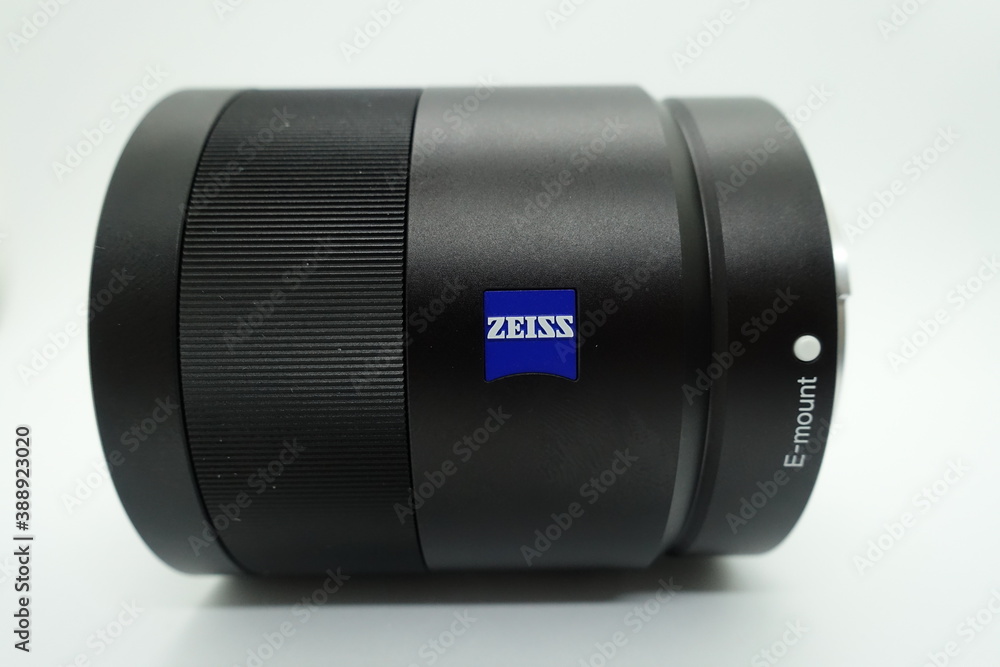 Zeiss 55mm f/1.8 lens against isolated white background Stock Photo ...