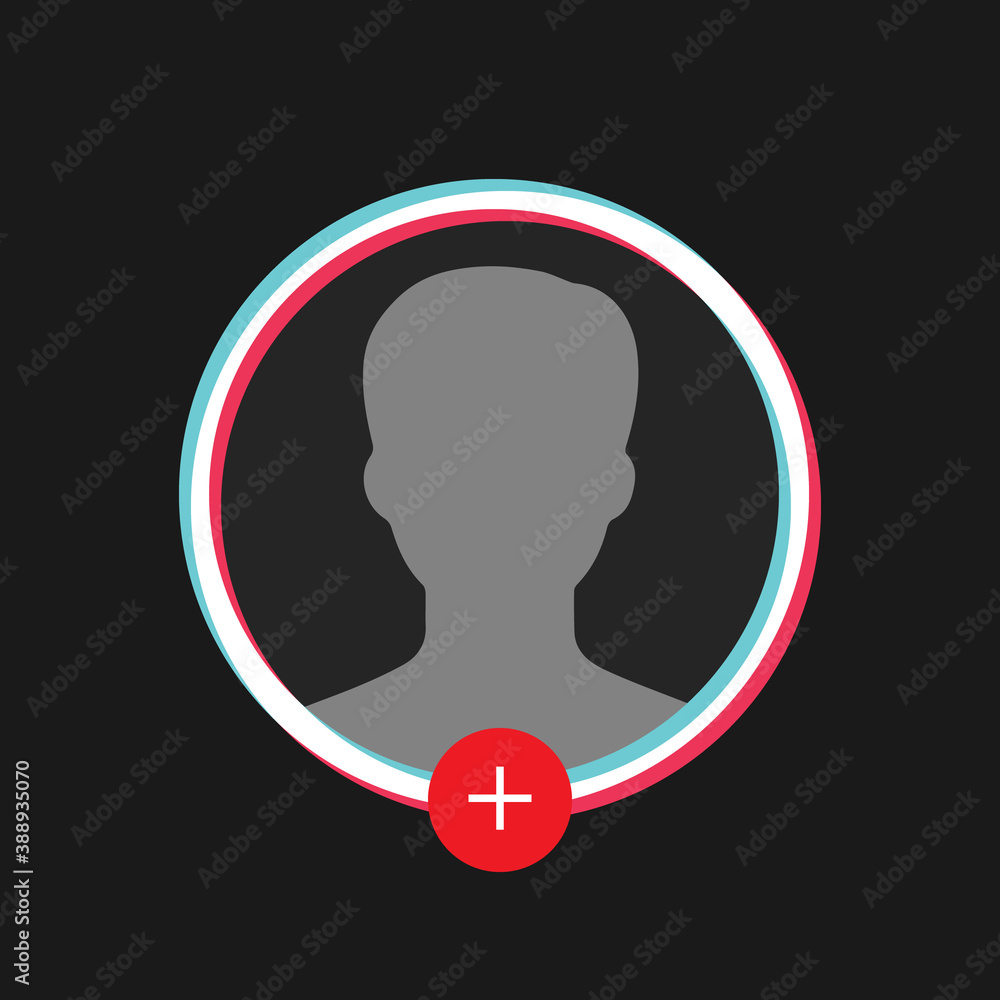 Glitch Social media user profile icon Stock Vector | Adobe Stock