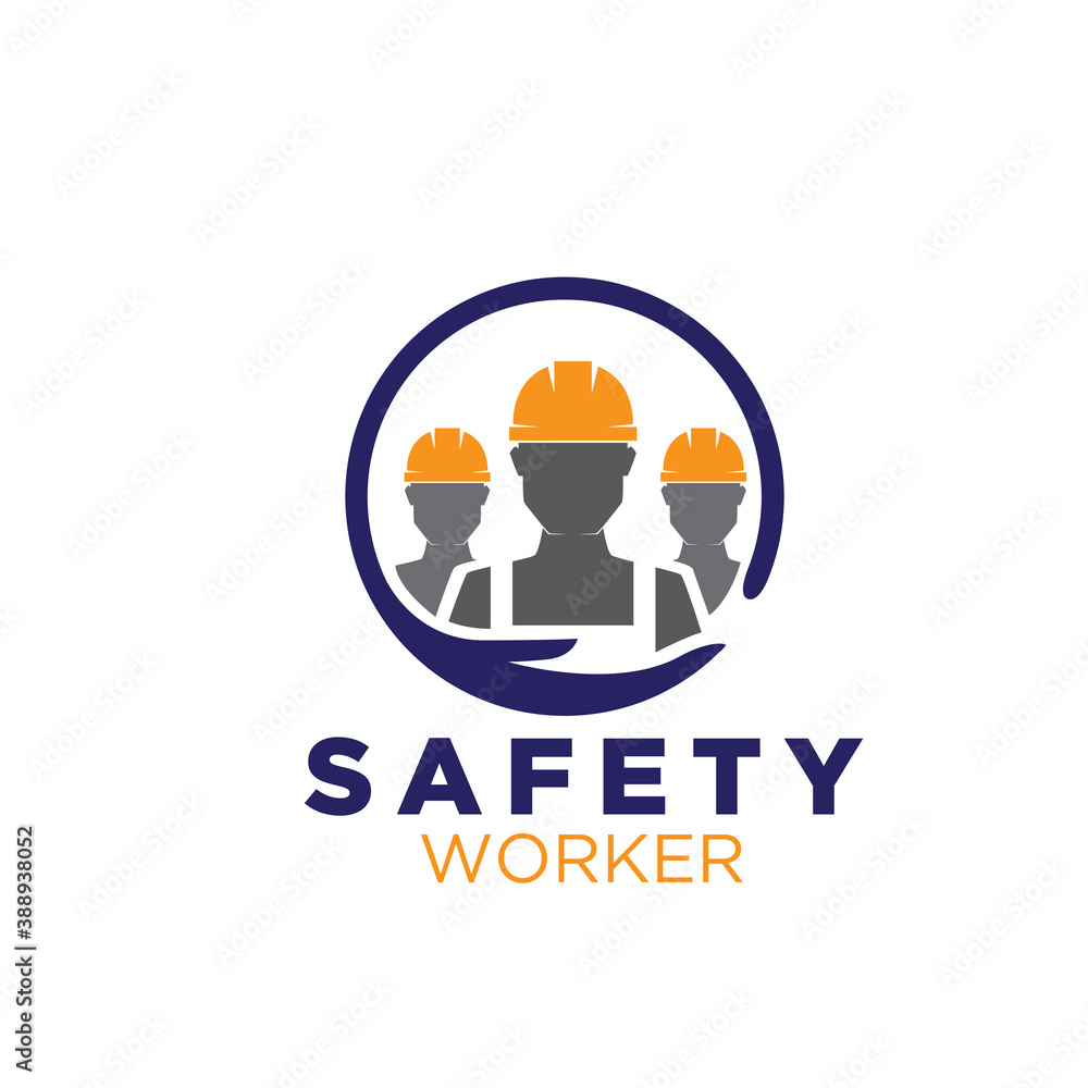 safety worker logo designs for construction service Stock Vector ...