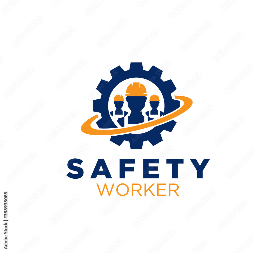 worker care logo designs simple for construction service Stock Vector ...