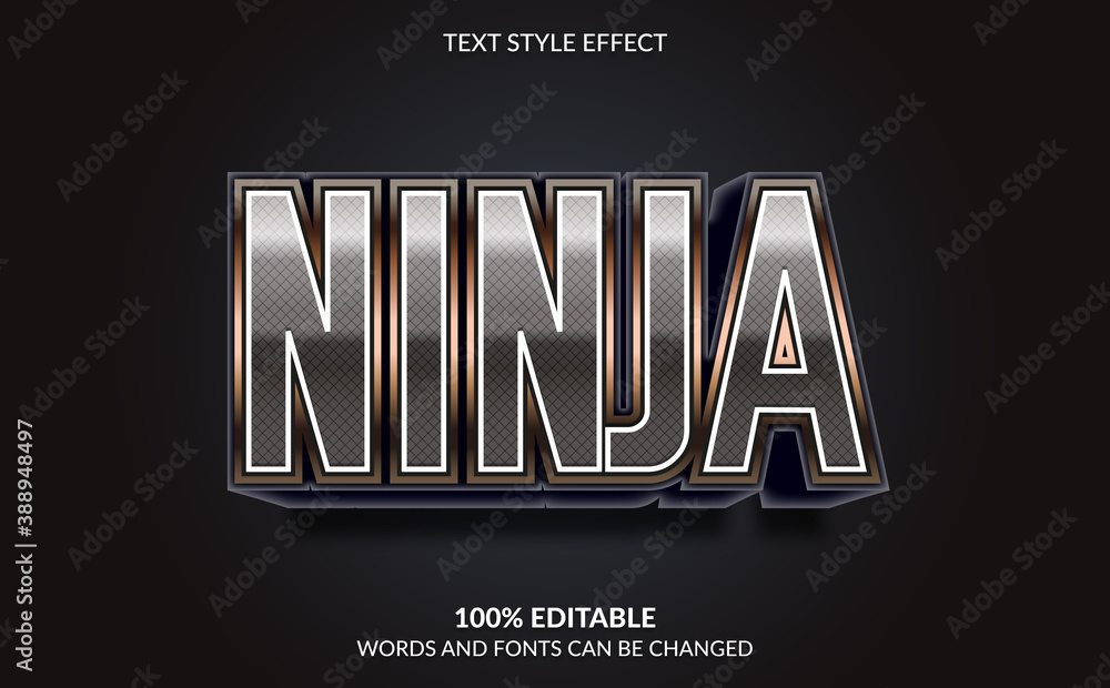 Editable Text Effect, Ninja Text Style Stock Vector | Adobe Stock