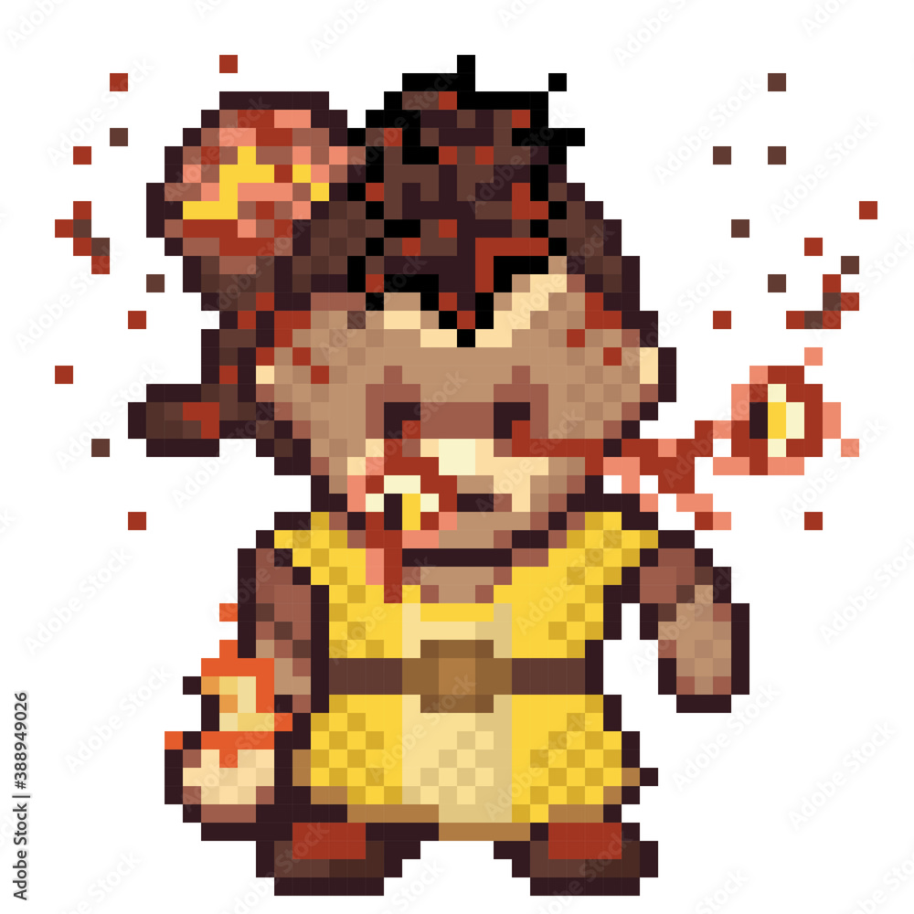 Injured person pixel art. Injured character. Falling eye character ...