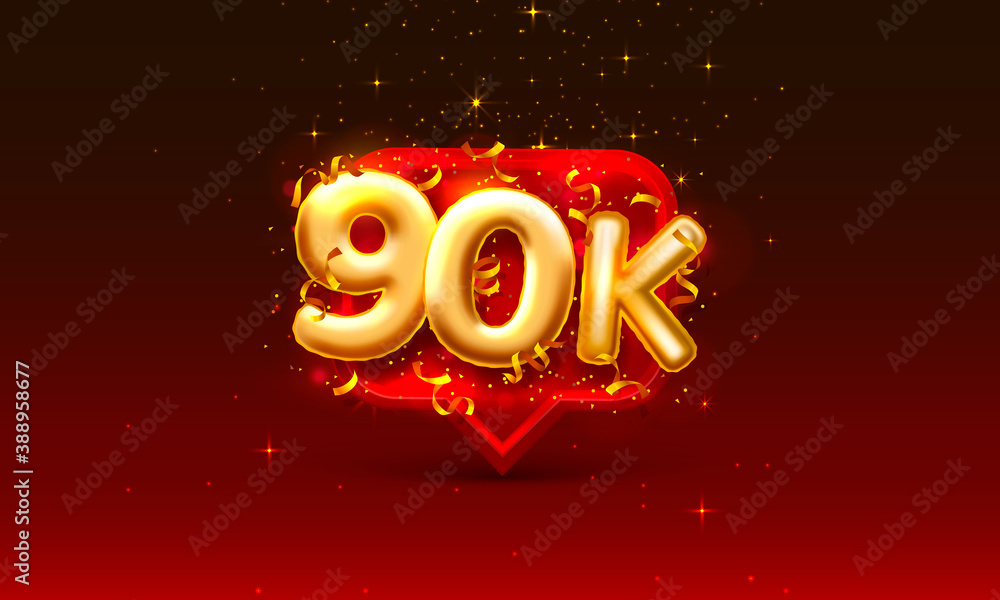 Thank you followers peoples, 90k online social group, happy banner ...