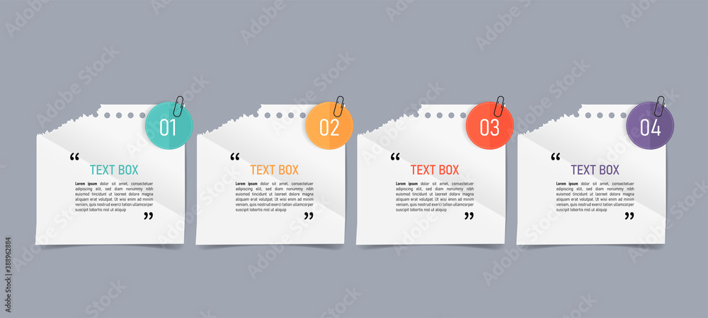 Text Box Design With Ripped Note Papers . Stock Vector | Adobe Stock