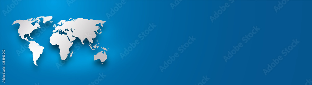 silver world map on blue gradient background Stock Vector | Adobe Stock