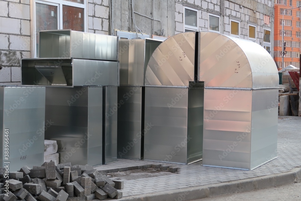 Elements of the ventilation system are procured at the construction ...