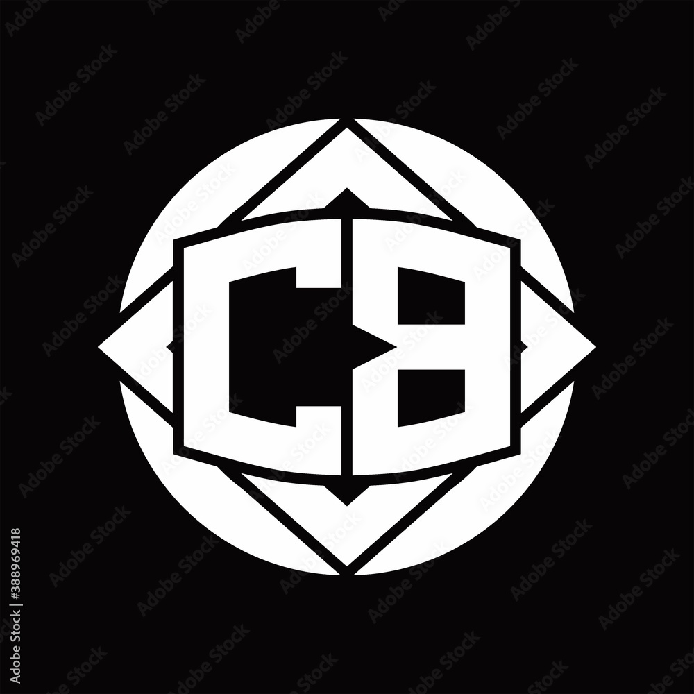 CB Logo with circle rounded and square rotate design template Stock ...