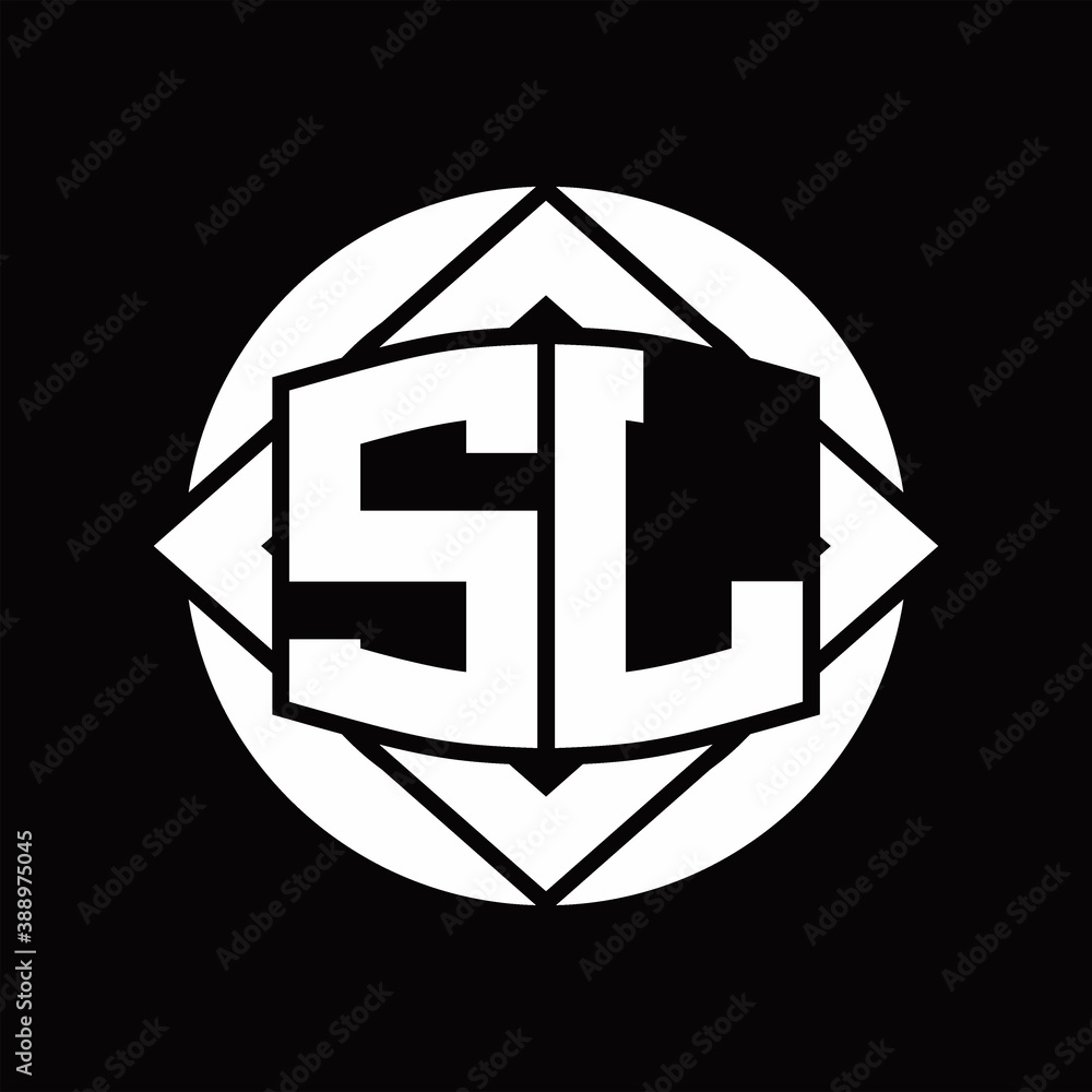 SL Logo with circle rounded and square rotate design template Stock ...