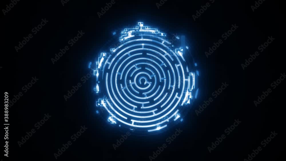 Abstract Technology Data Security Icon Reveal Animation/ 4k animation ...