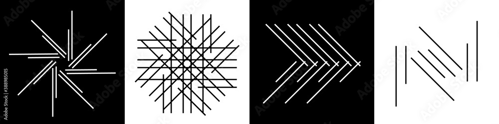 Set of impossible shapes. Optical Illusion.Minimal geometric logo ...