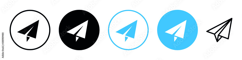 Paper plane icon, Send Message symbol logo for website, mobile, logo ...