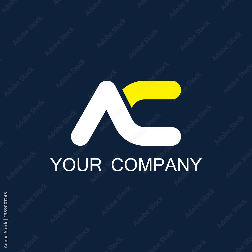 abstract modern corporate ac letter logo design. UI app ac letter logo ...