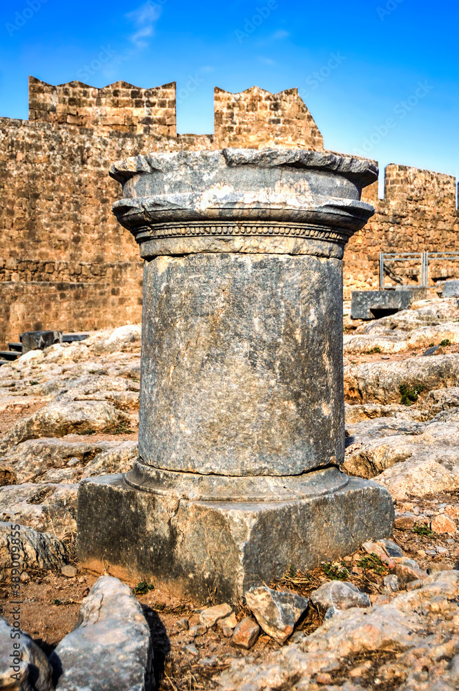 The Acropolis of the ancient city of Linda, built in the 8th - 6th ...