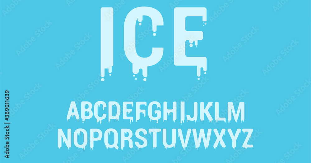Melting ice cream font, alphabet letters and numbers vector ...