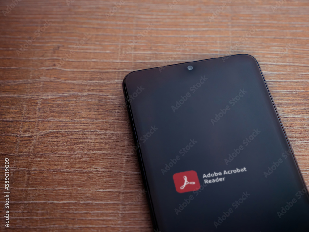 Lod, Israel - July 8, 2020: Adobe Acrobat Reader app launch screen with ...