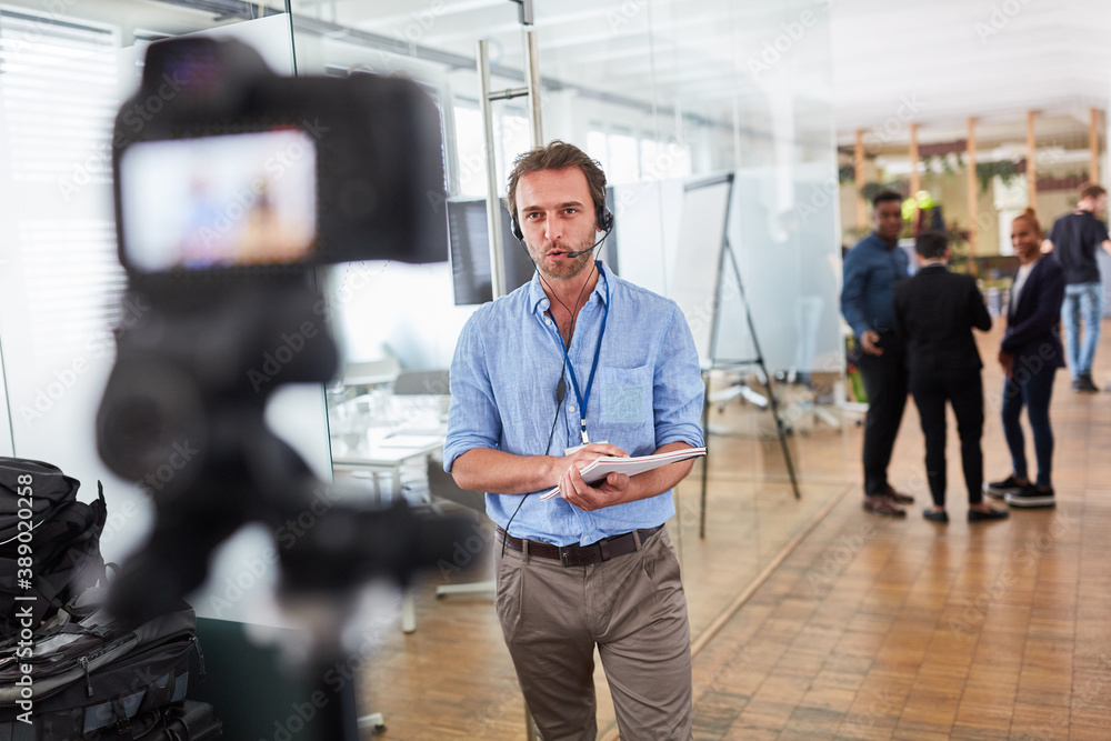 Business man recording video for tutorial Stock Photo | Adobe Stock